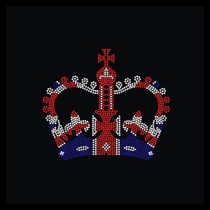 Crown Rhinestone Transfer Bling Hot Fix Iron on Patch Motif Design ...