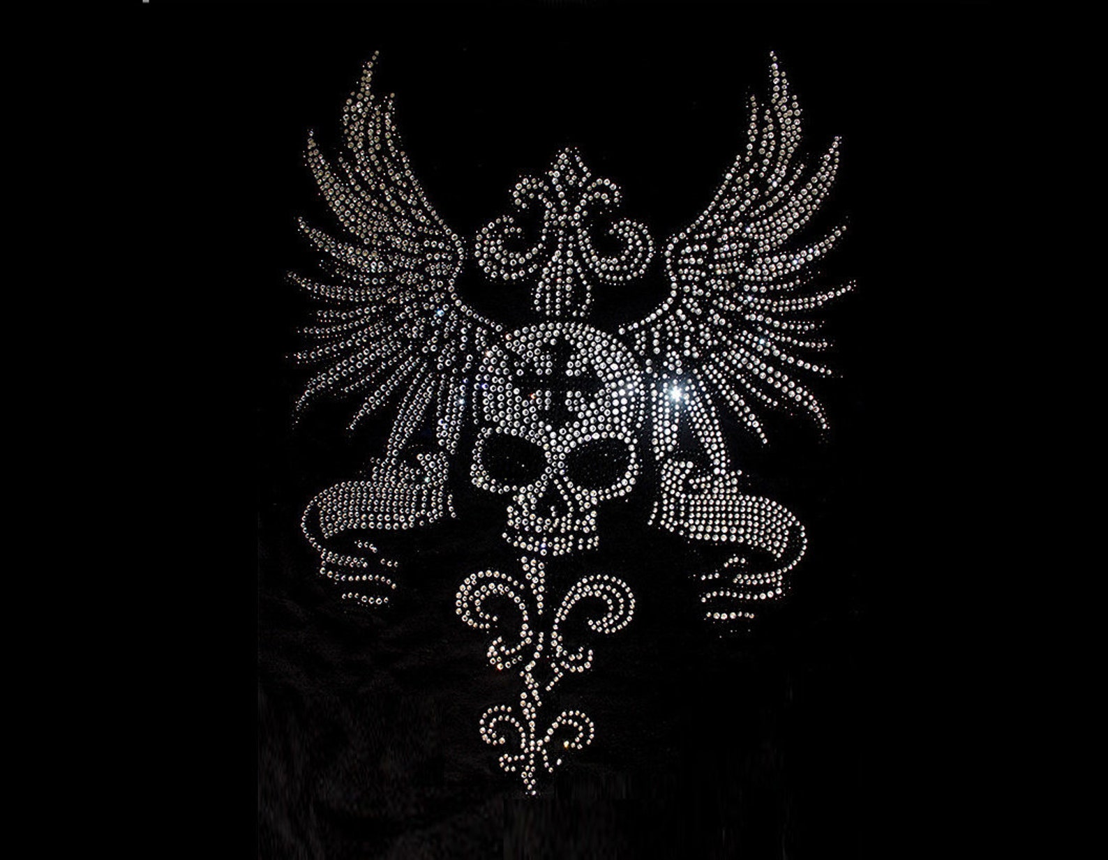 Skull Rhinestone Transfer Bling Hot Fix Iron on Patch Motif - Etsy