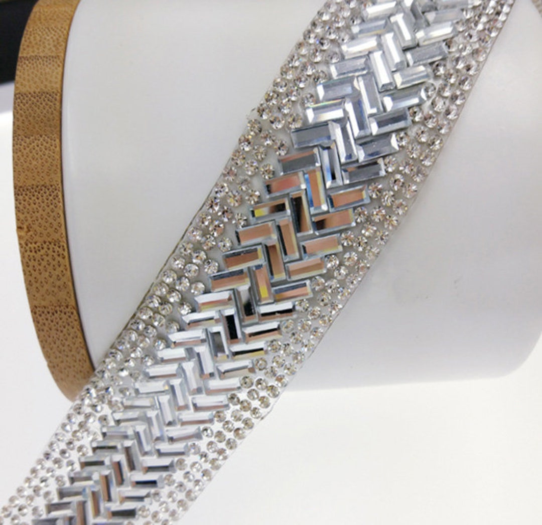 1 Yard Rhinestone Trim Crystal Chain Wedding Rhinestone Fringe ...