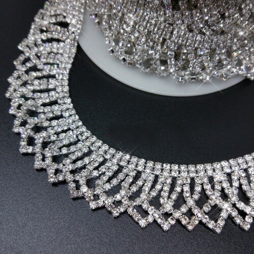 Clear Rhinestone Trim Clear Crystal Chain Wedding Rhinestone - Etsy