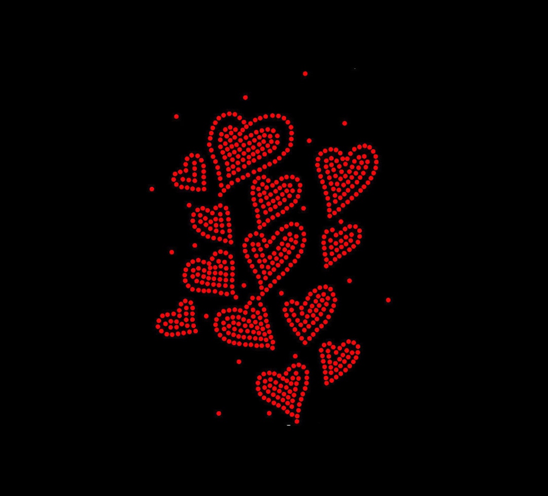 Heart Crystal Rhinestone Transfer Bling Hot Fix Iron on Patch Motif ...