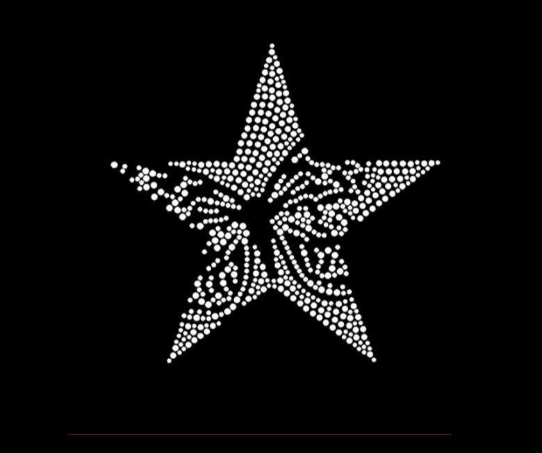 Star Rhinestone Transfer Bling Hot Fix Iron on Patch Motif - Etsy