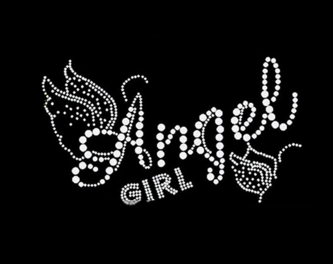 Angel Rhinestone Transfer Bling Hot Fix Iron on Patch Motif Design ...