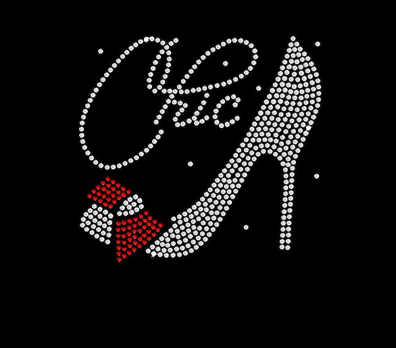 High Heel Rhinestone Transfer Bling Hot Fix Iron on Patch - Etsy