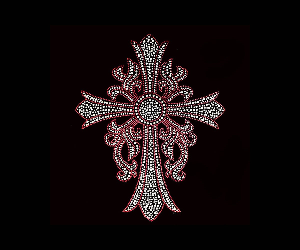 Cross Rhinestone Transfer Bling Hot Fix Iron on Patch Motif - Etsy