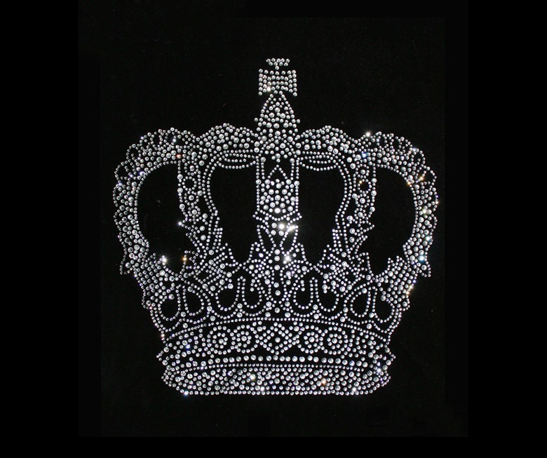 Crown Rhinestone Transfer Bling Hot Fix Iron on Patch Motif | Etsy
