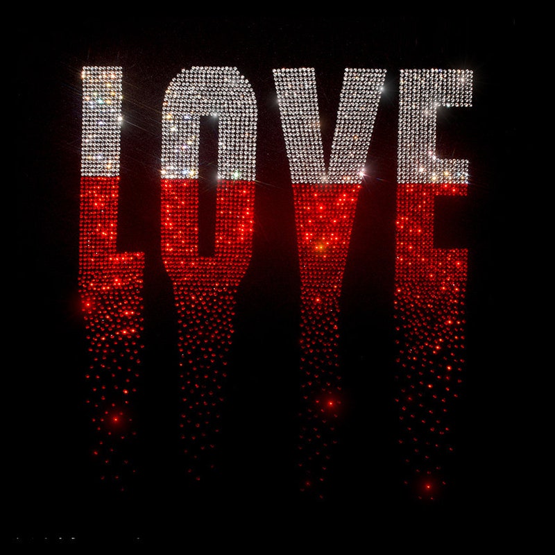 Love Rhinestone Patches - Etsy