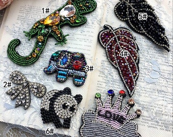 A Piece Spider Beaded Applique Rhinestone Patch Costume | Etsy