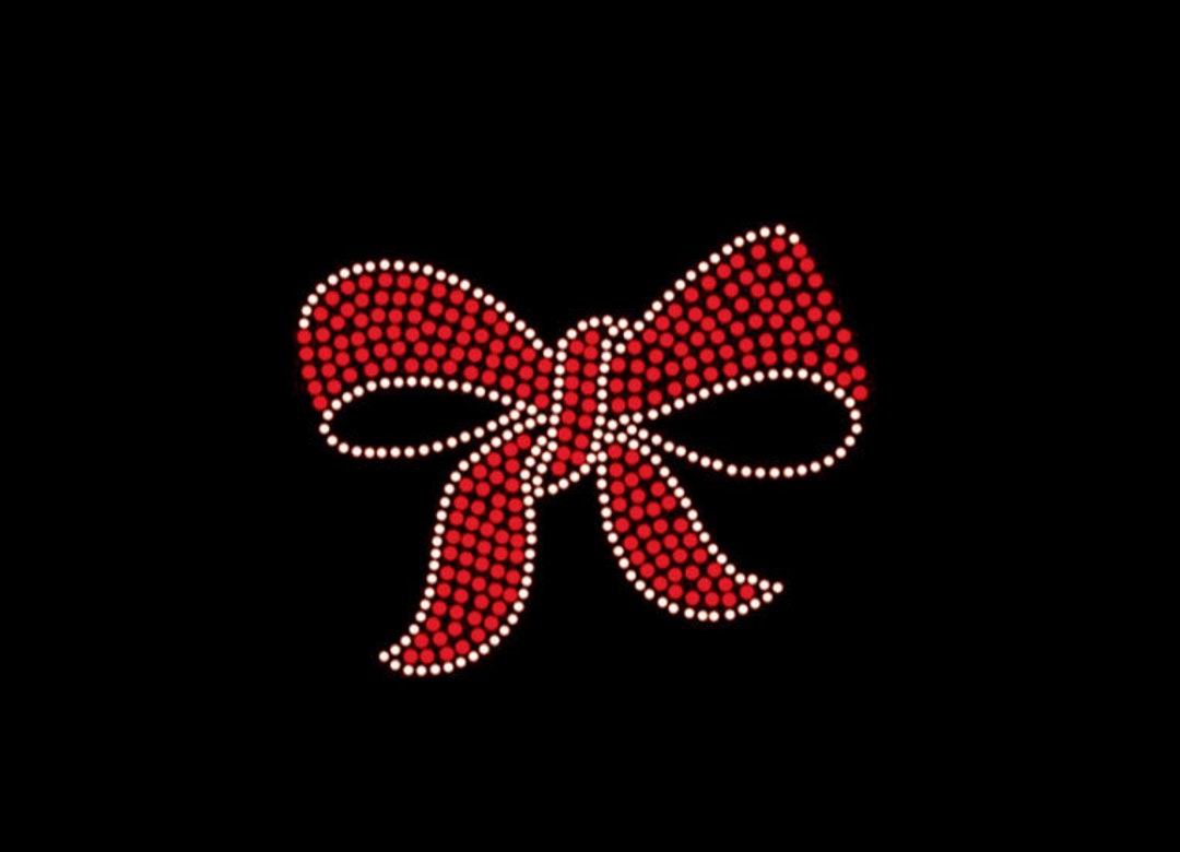 Bow Rhinestone Transfer Bling Hot Fix Iron on Patch Motif Design ...