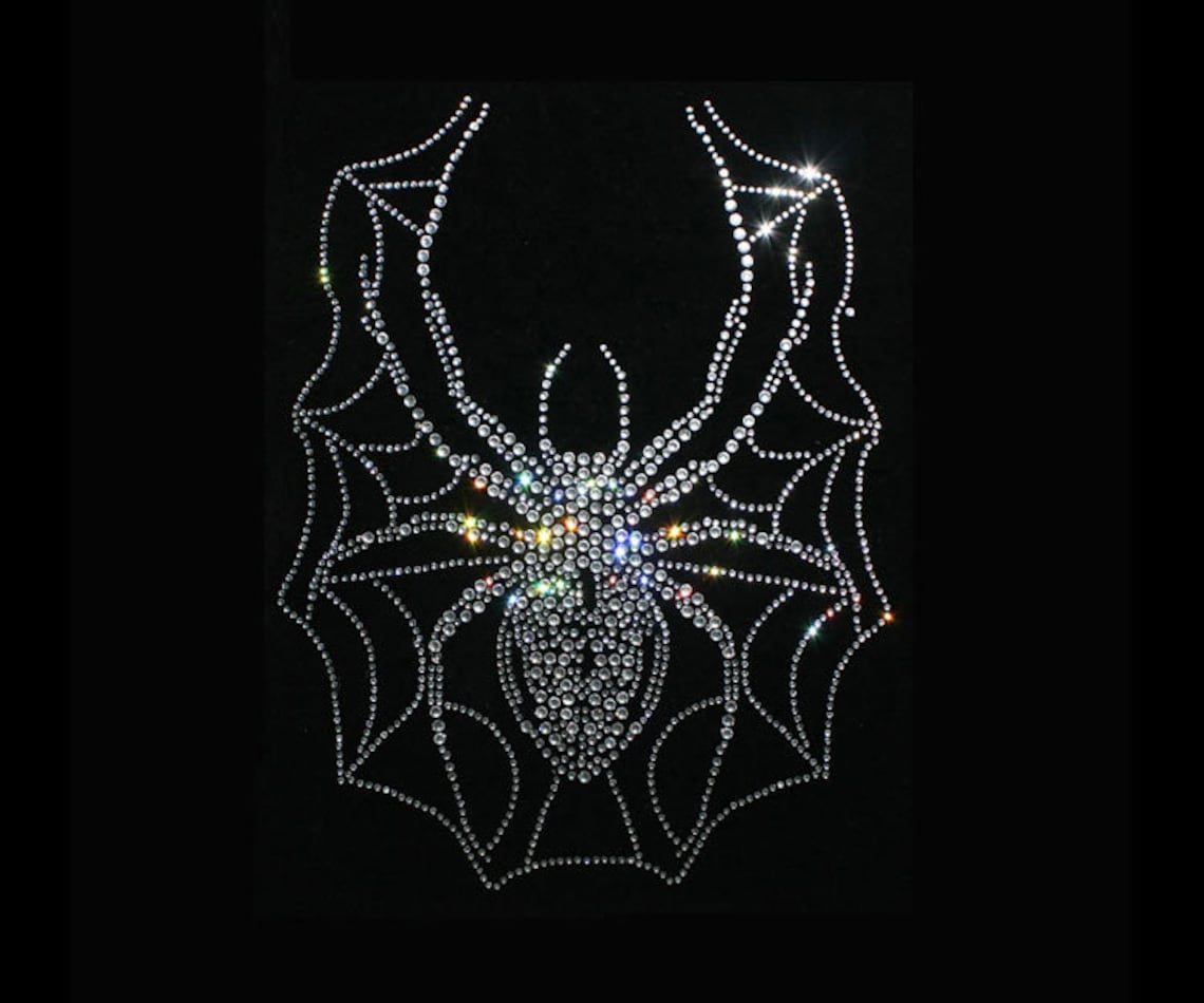 Spider Rhinestone Transfer Bling Hot Fix Iron on Patch Motif - Etsy