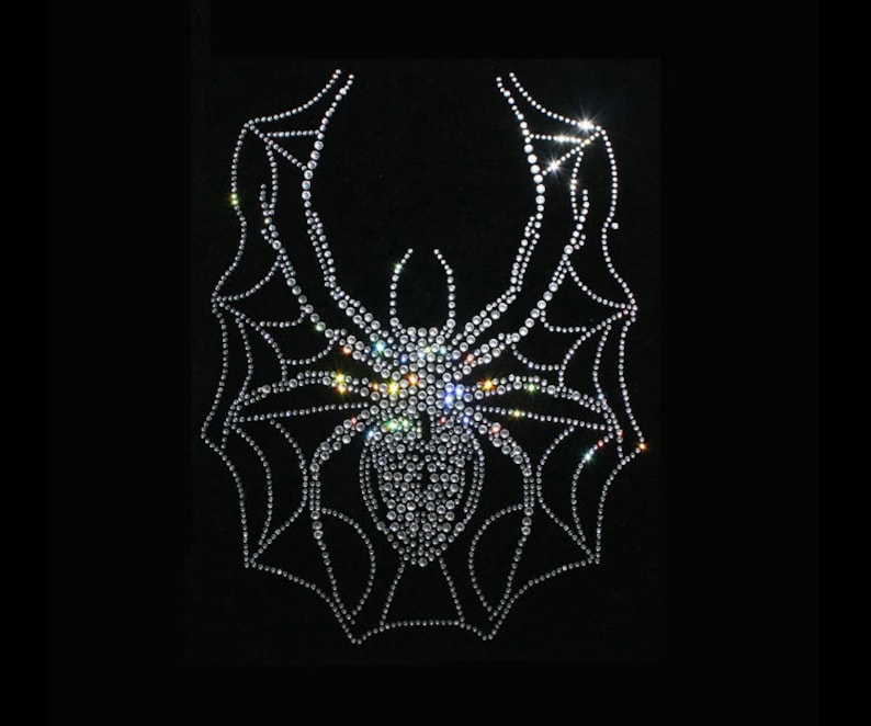 Spider Rhinestone Transfer Bling Hot Fix Iron on Patch Motif - Etsy