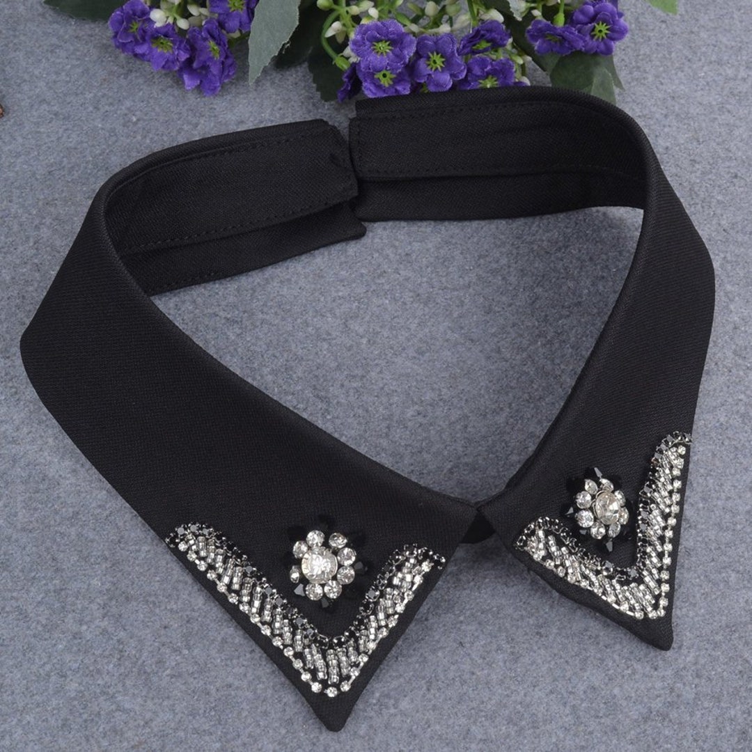 Rhinestone Embroidery Collar Applique Beaded Applique Neckline - Etsy