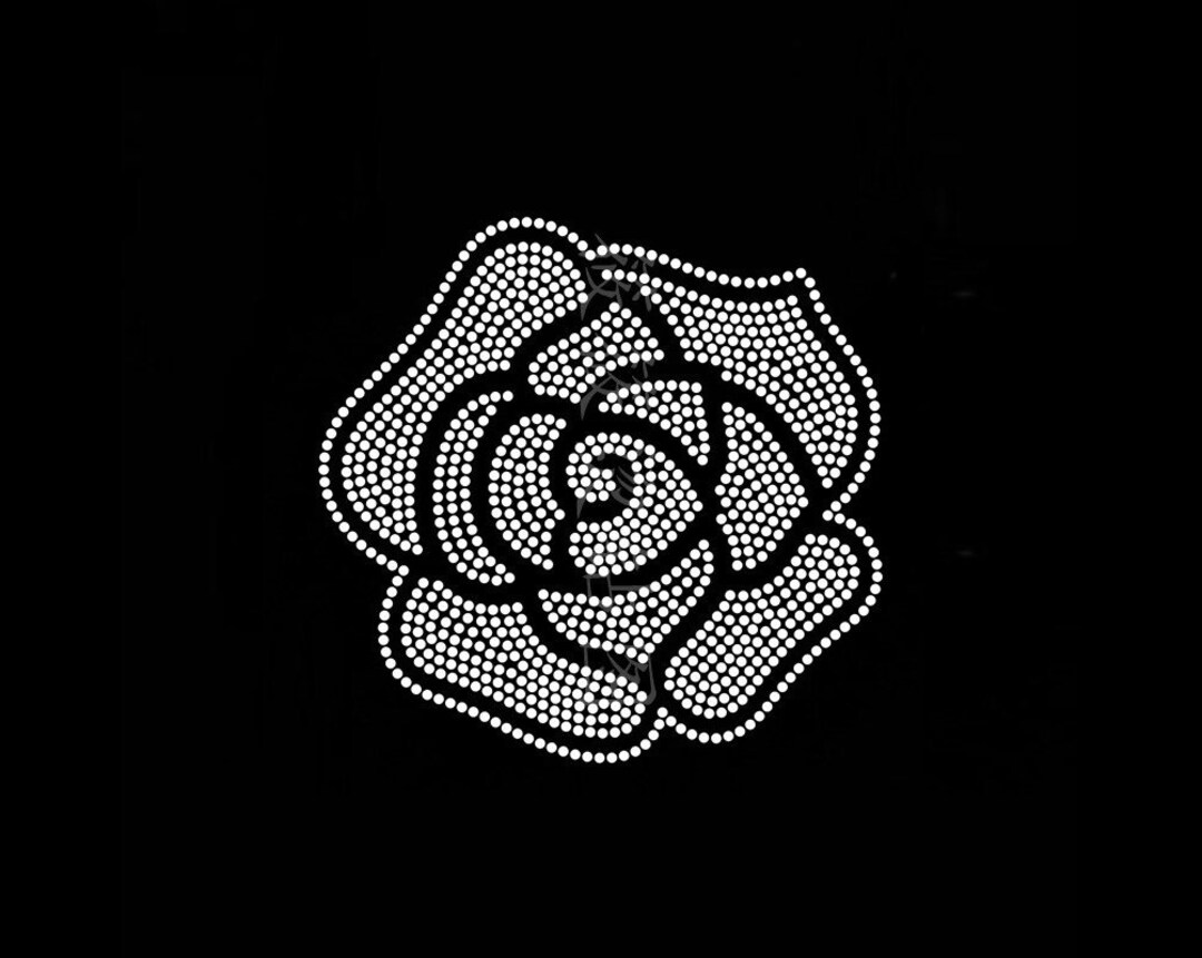 Flower Rose Rhinestone Transfer Bling Hot Fix Iron on Patch Motif ...