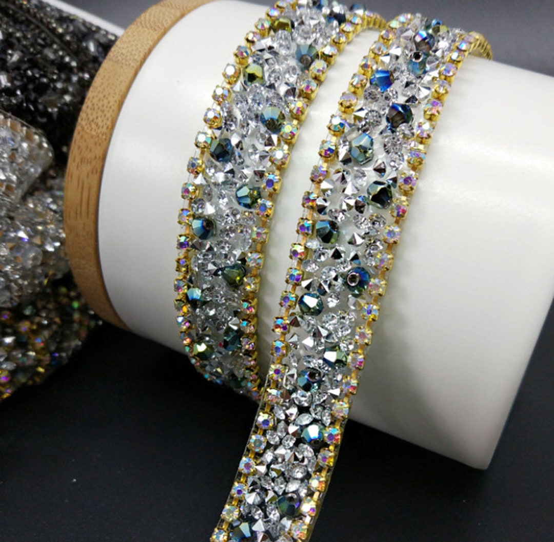 Rhinestone Trim Crystal Chain Wedding Rhinestone Fringe Rhinestone ...