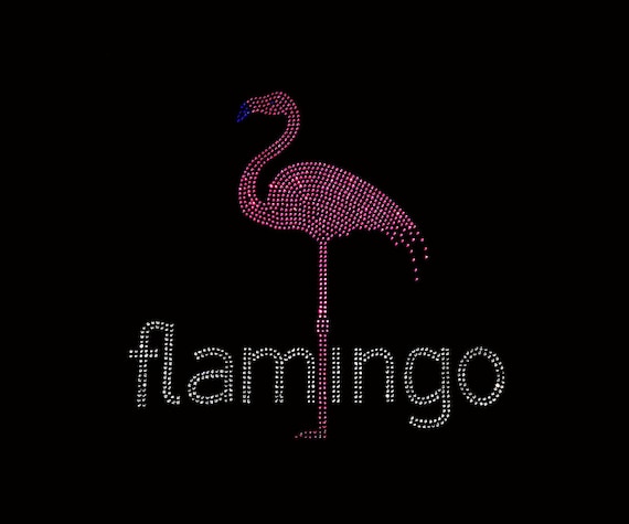 Flamingo Crystal Rhinestone Transfer Bling Hot Fix Iron on | Etsy