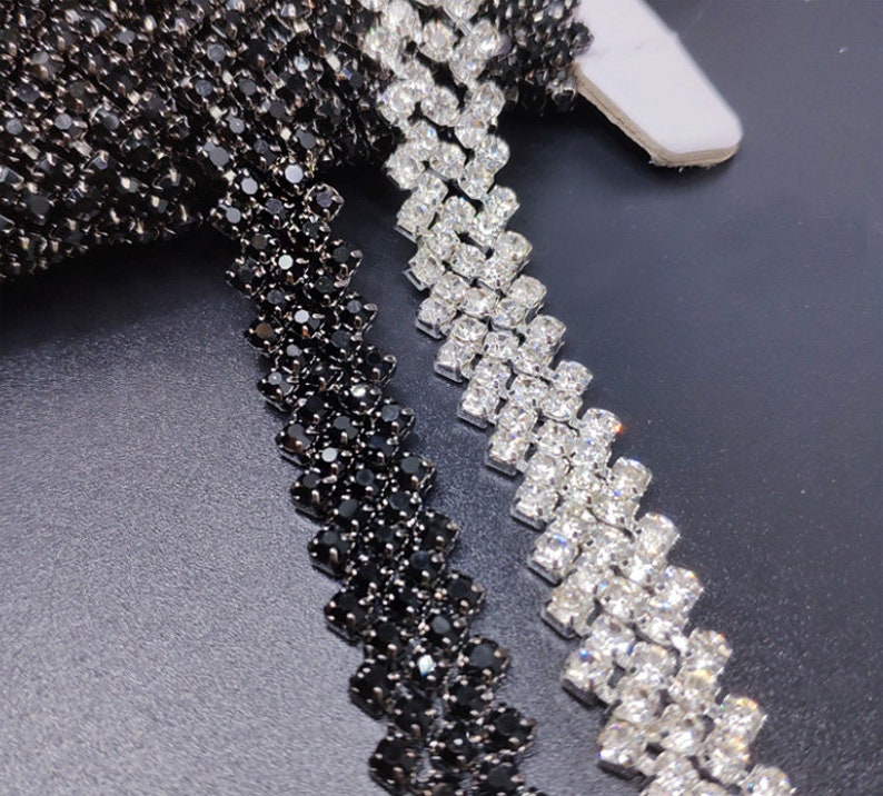 Clear Rhinestone Trim Clear Crystal Chain Wedding Rhinestone - Etsy