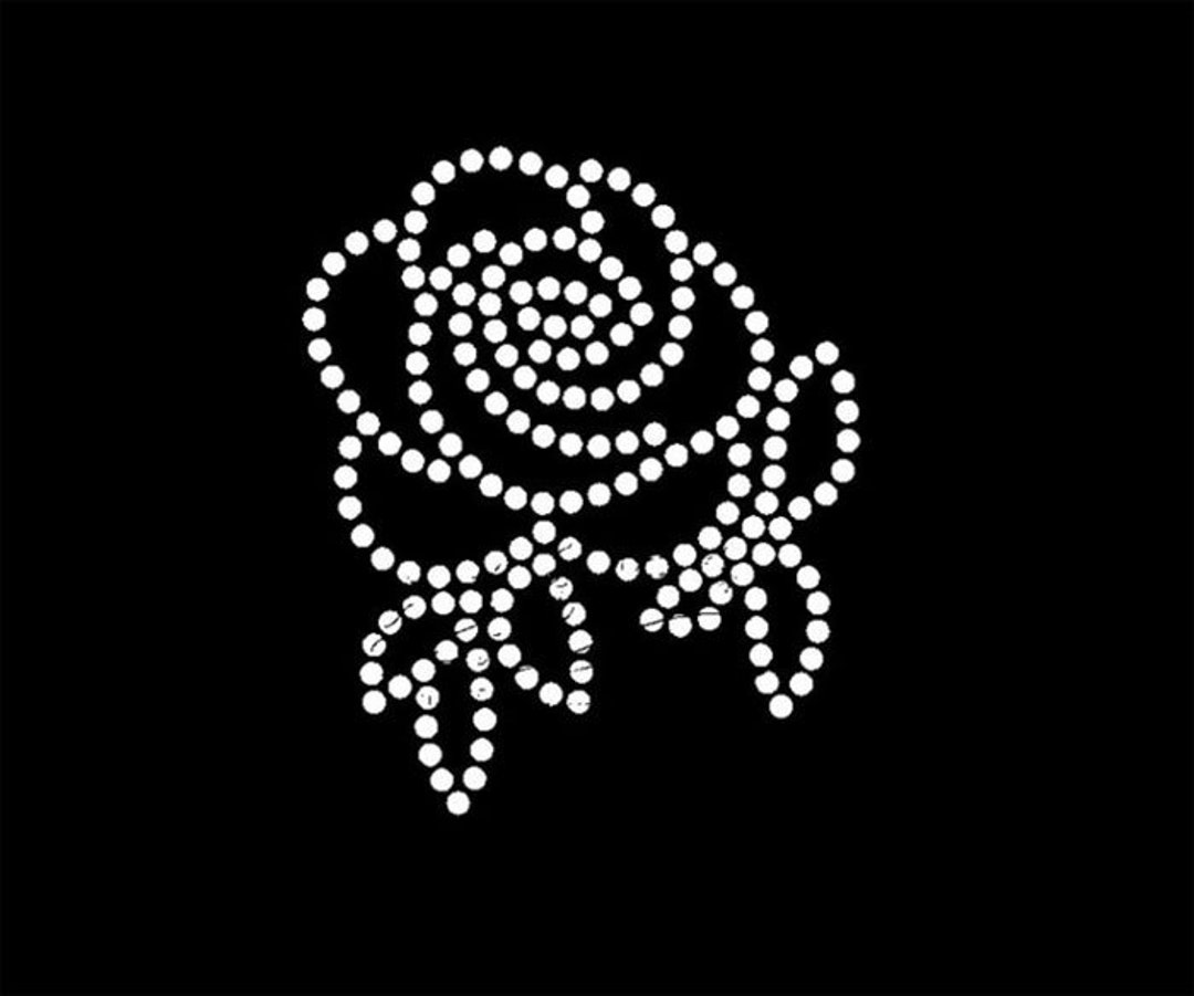 Rose Rhinestone Transfer Bling Hot Fix Iron on Patch Motif Design ...