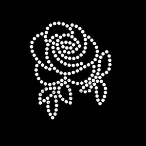 Rose Rhinestone Transfer Bling Hot Fix Iron on Patch Motif Design ...
