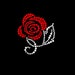 Flower Rose Rhinestone Transfer Bling Hot Fix Iron on Patch Motif ...