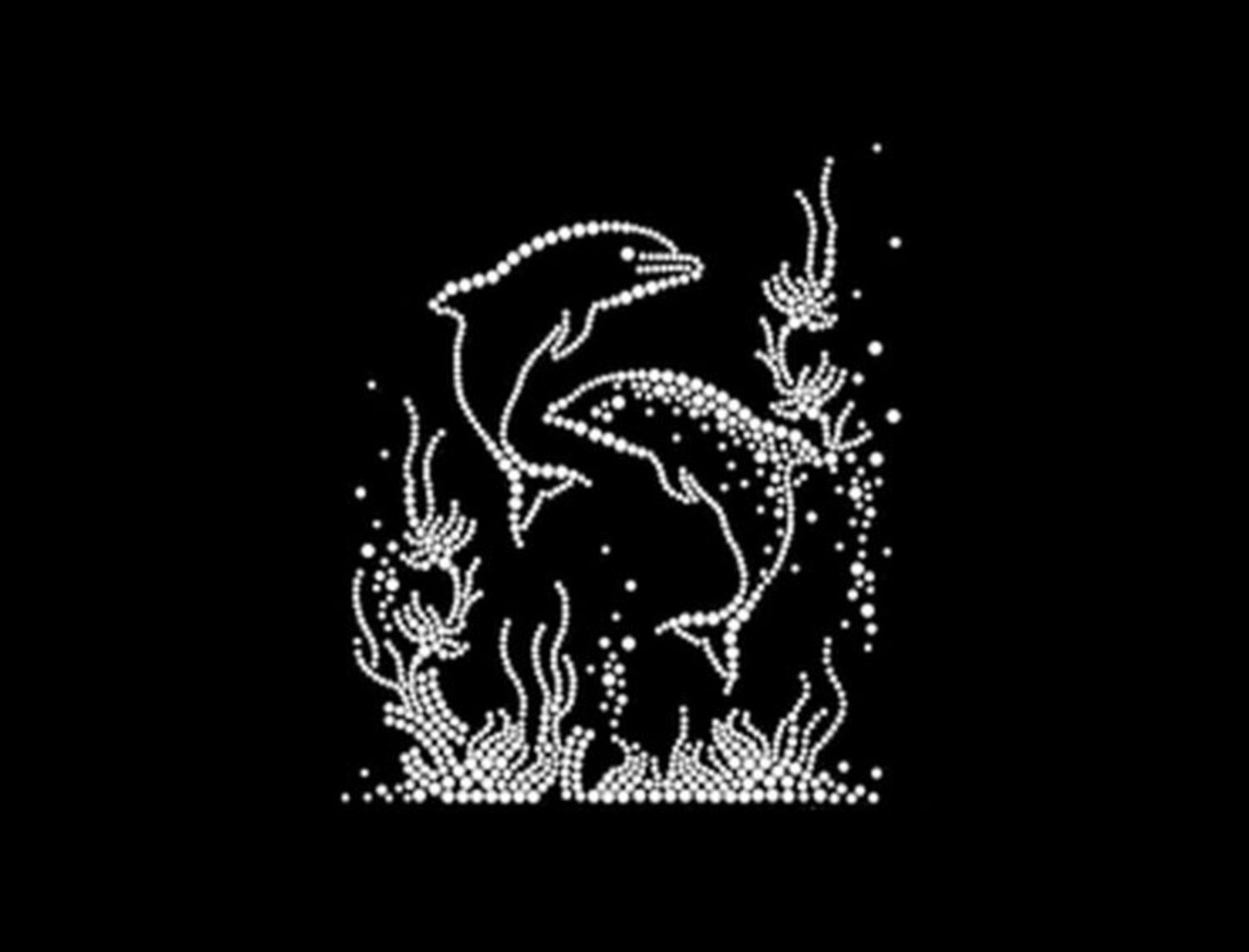 Dolphin Rhinestone Transfer Bling Hot Fix Iron on Patch Motif - Etsy