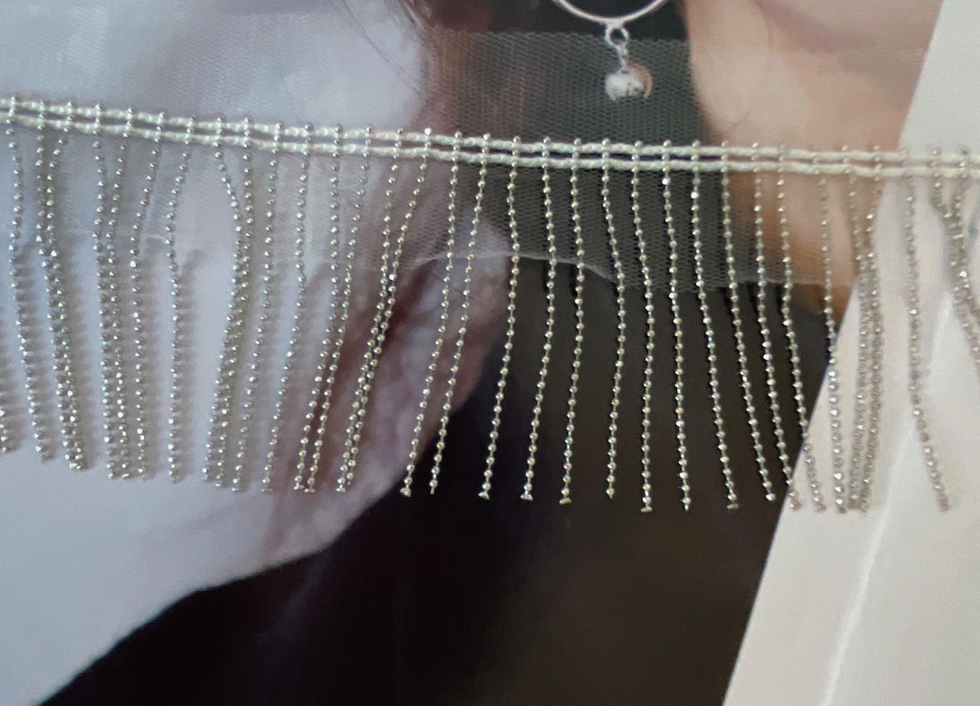 1 Yard Ball Chain Trim Fringe Rhinestone Chain Trim Cup Chain Applique ...