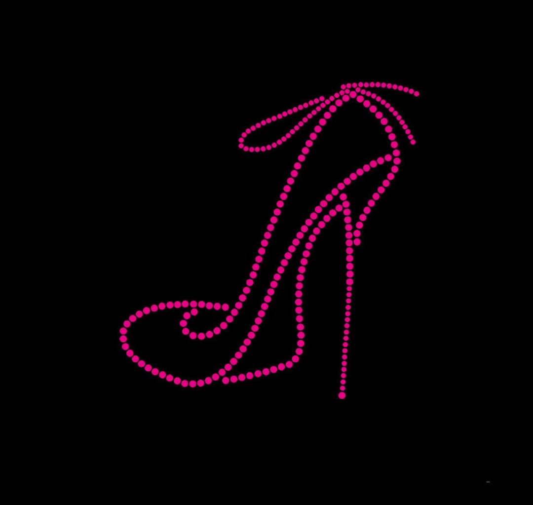 High Heel Rhinestone Transfer Bling Hot Fix Iron on Patch Motif Design ...