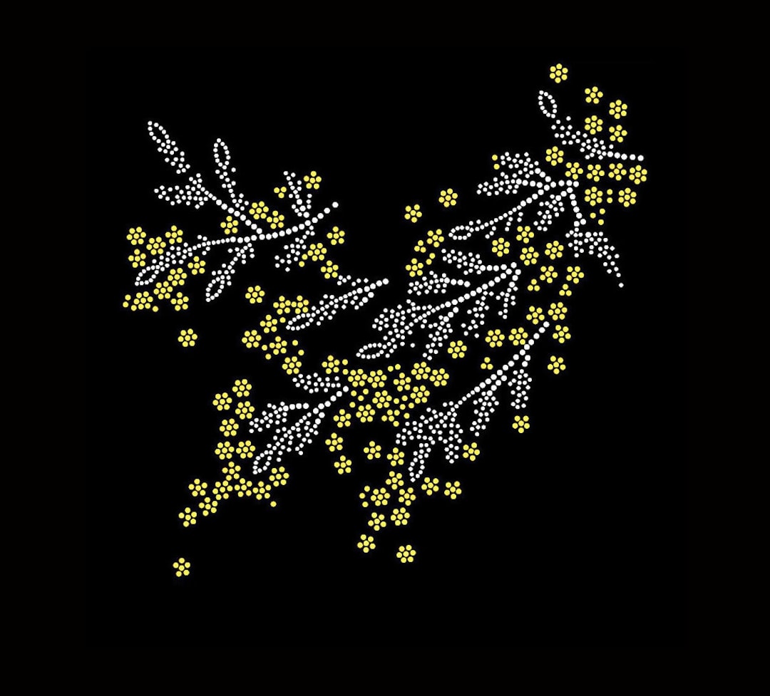 Flower Crystal Rhinestone Transfer Bling Hot Fix Iron on Patch Motif ...