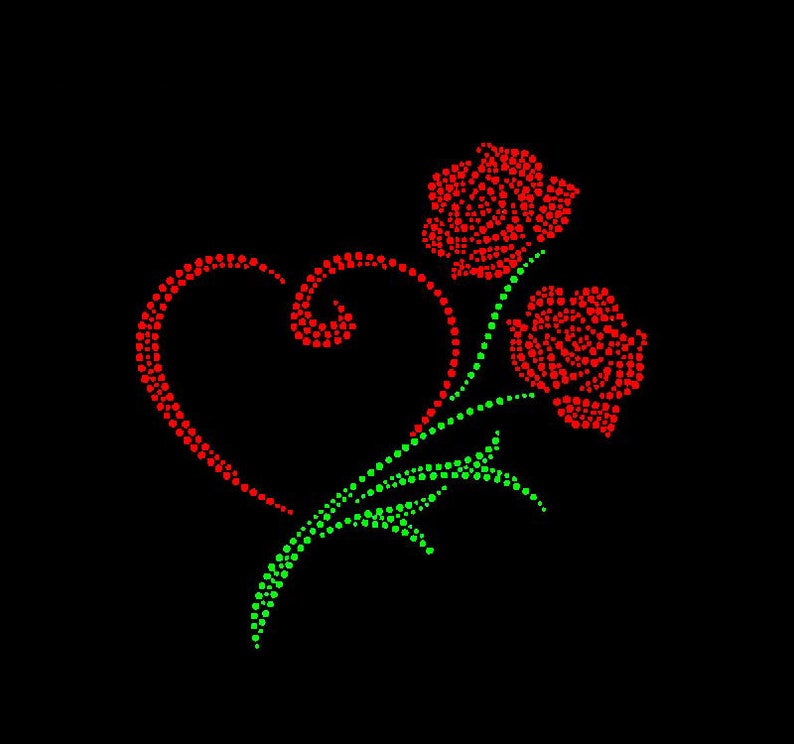 Rose Flower Rhinestone Transfer Bling Hot Fix Iron on Patch - Etsy