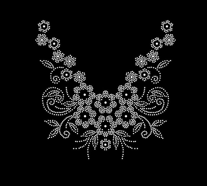 Flower Rhinestone Transfer Bling Hot Fix Iron on Patch Motif - Etsy