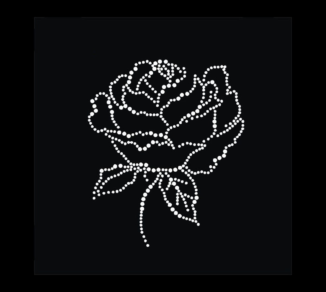 Rose Rhinestone Transfer Bling Hot Fix Iron on Patch Motif Design ...