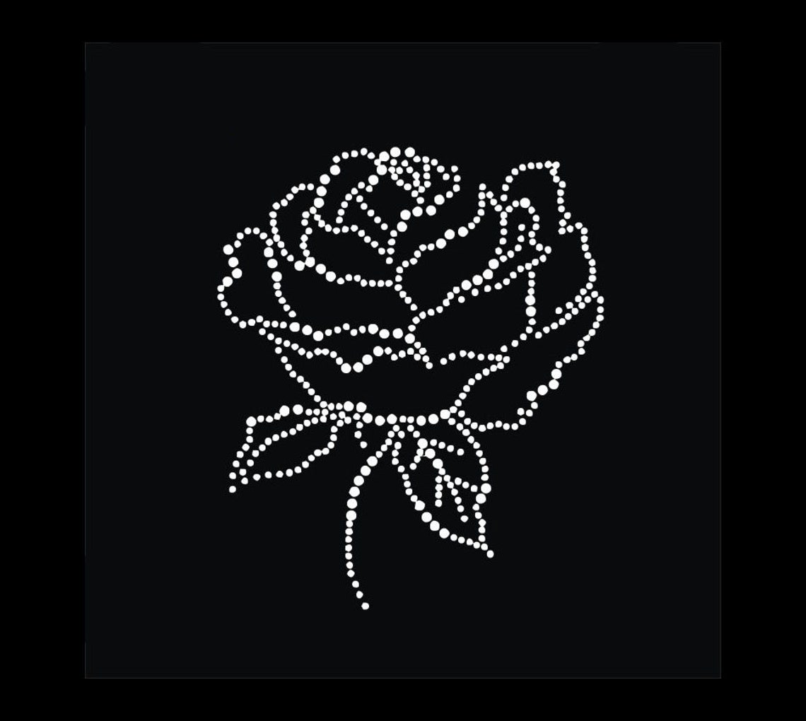 Rose Rhinestone Transfer Bling Hot Fix Iron on Patch Motif - Etsy