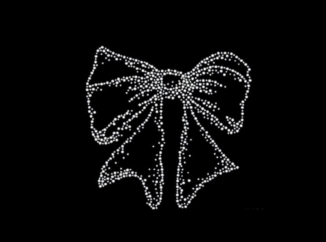 Bow Rhinestone Transfer Bling Hot Fix Iron on Patch Motif Design ...