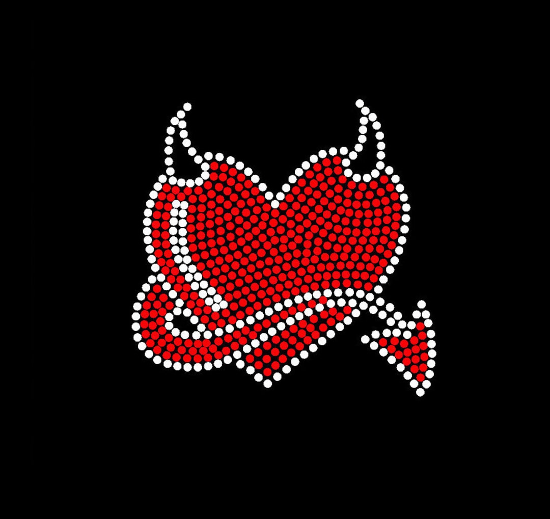 Heart Rhinestone Transfer Bling Hot Fix Iron on Patch Motif Design ...