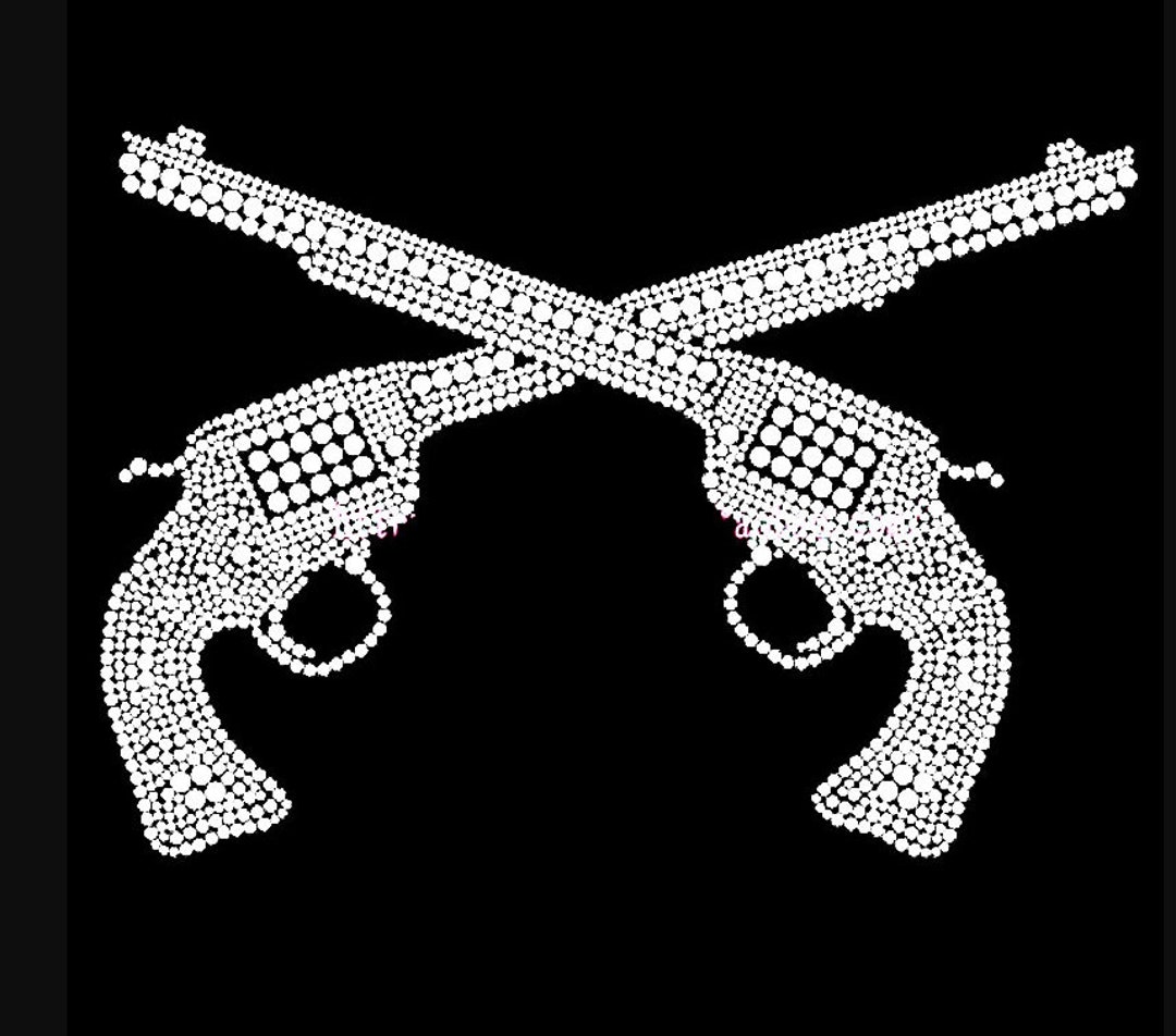 Crossed Pistols Bling
