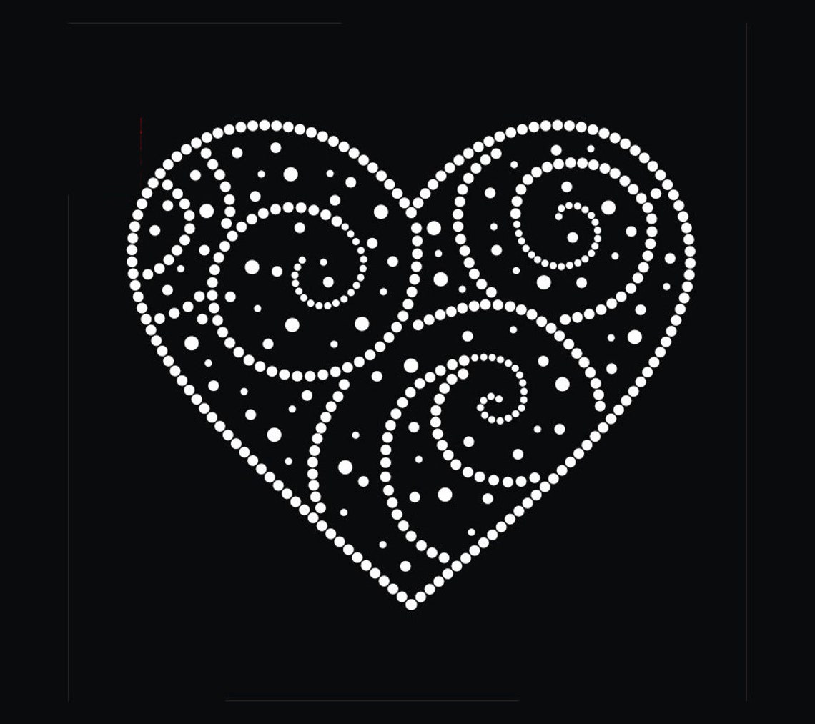 Heart Rhinestone Transfer Bling Hot Fix Iron on Patch Motif - Etsy