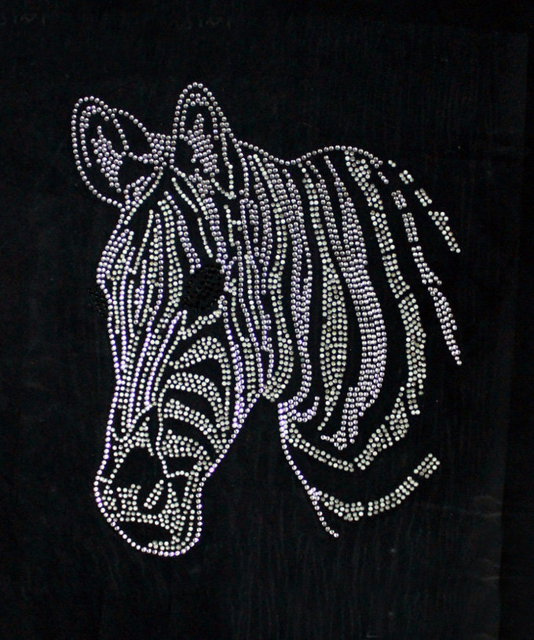 Zebra Rhinestone Transfer Bling Hot Fix Iron on Patch Motif Design ...