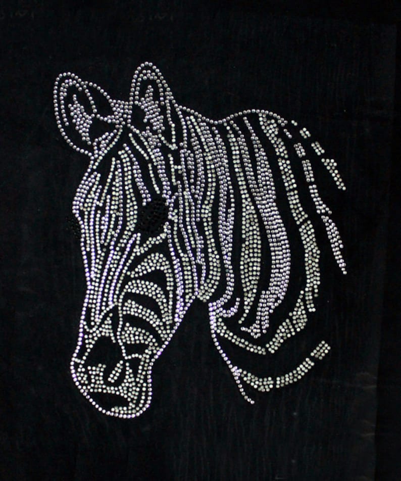 Zebra Rhinestone Transfer Bling Hot Fix Iron on Patch Motif - Etsy