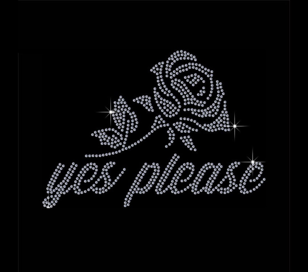 Rose Rhinestone Transfer Bling Hot Fix Iron on Patch Motif Design ...