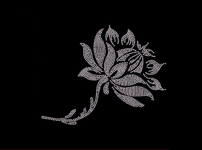 Flower Rhinestone Transfer Bling Hot Fix Iron on Patch Motif | Etsy