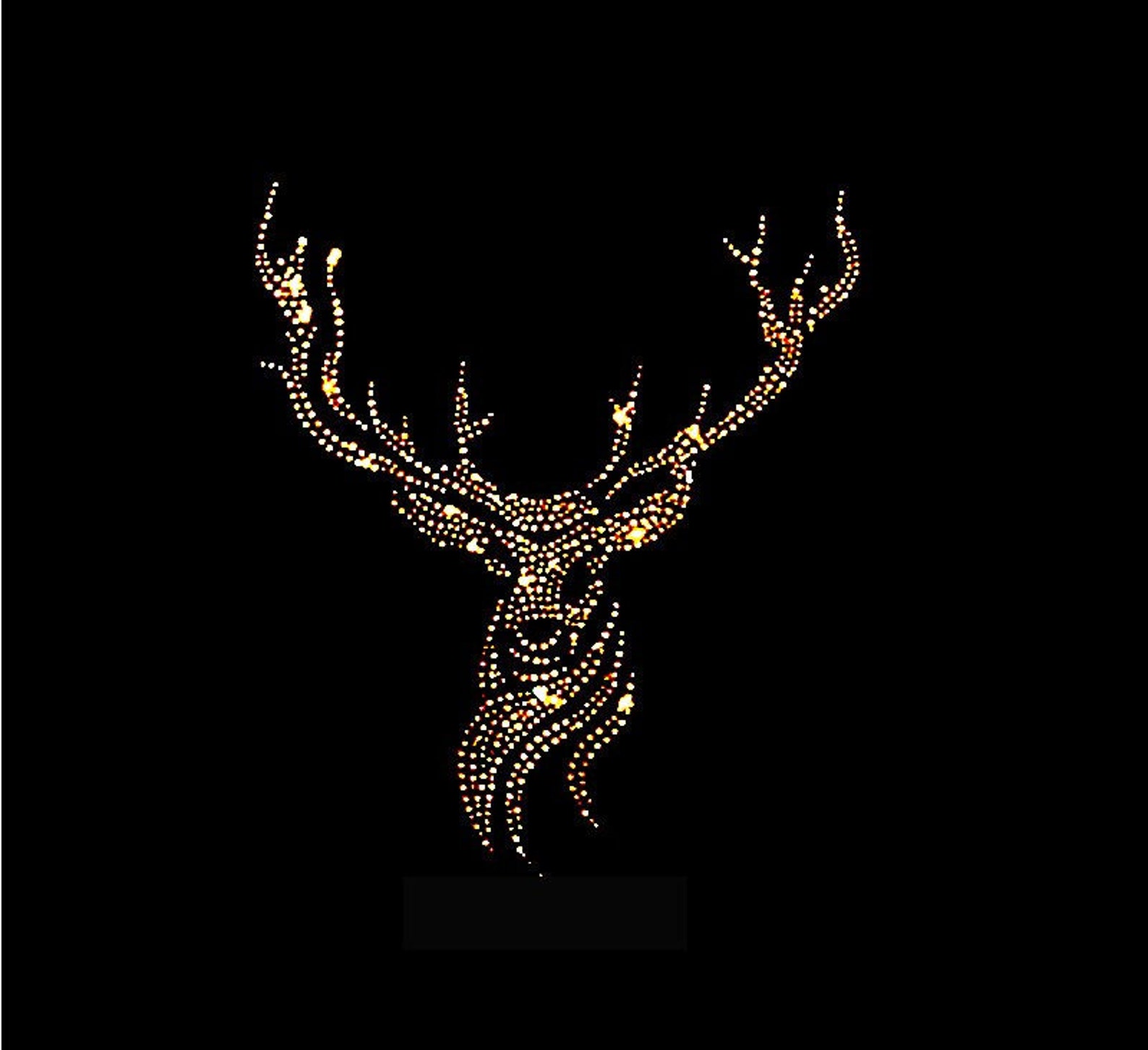 Deer Rhinestone Transfer Bling Hot Fix Iron on Patch Motif Design ...