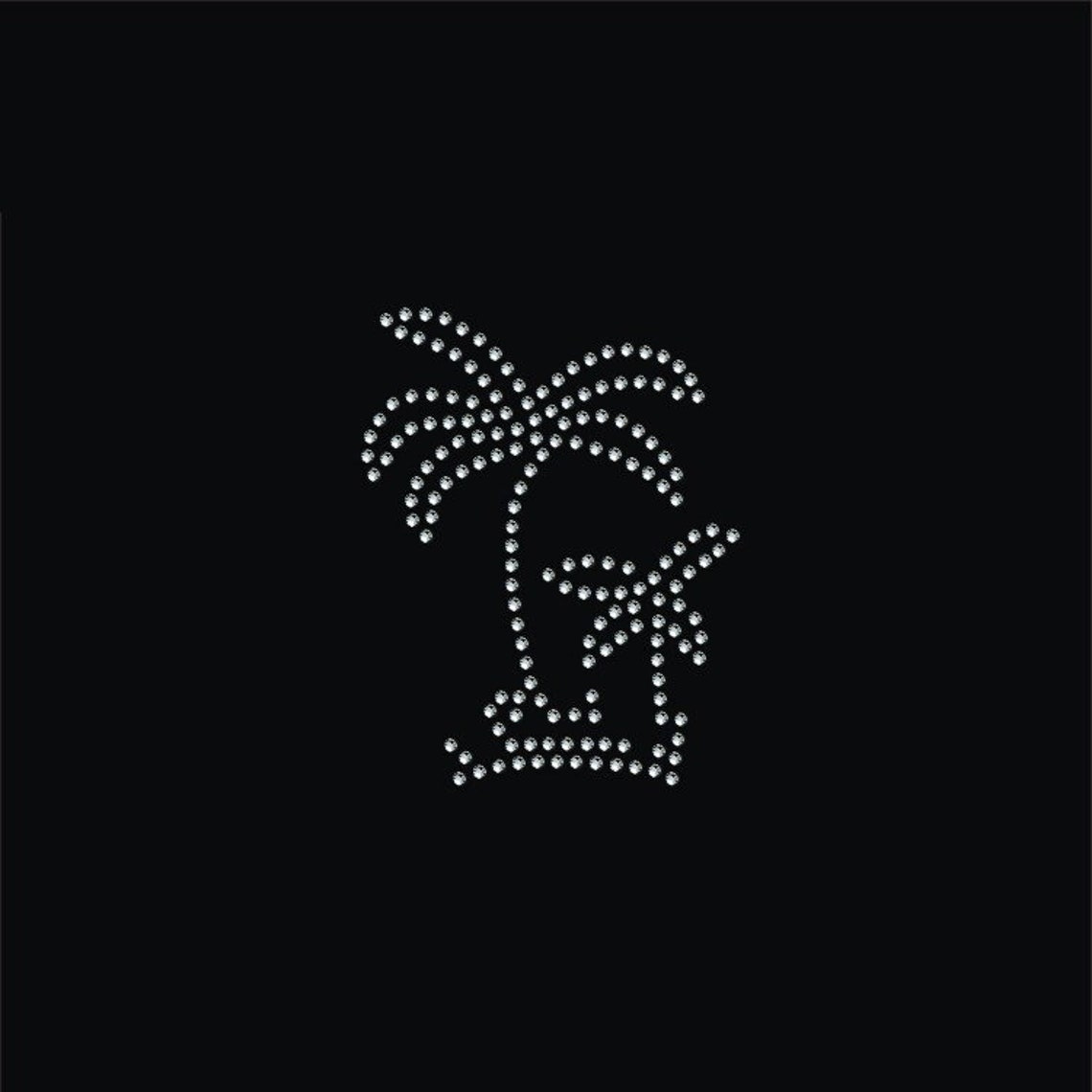 Palm Tree Rhinestone Transfer Bling Hot Fix Iron on Patch - Etsy