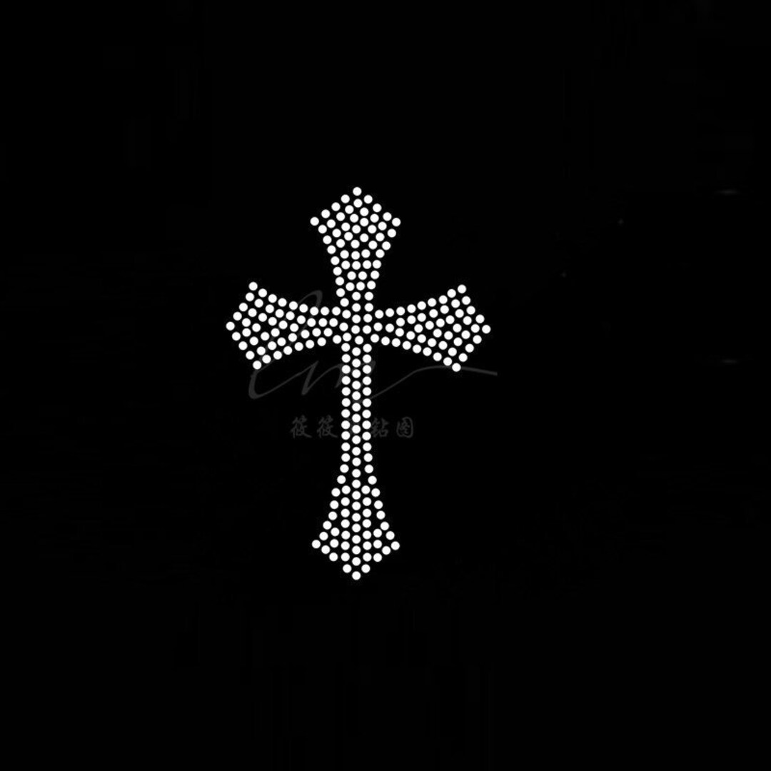 Cross Rhinestone Transfer Bling Hot Fix Iron on Patch Motif Design ...