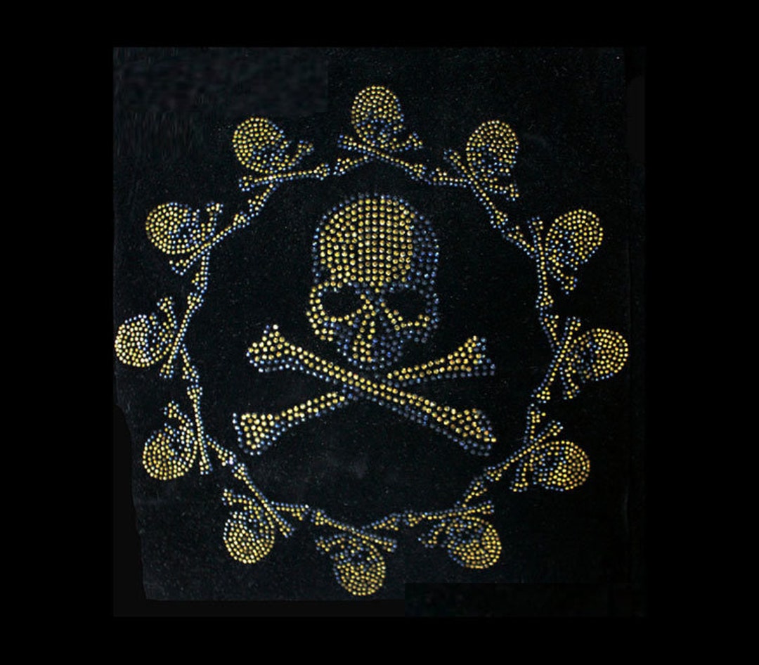 Gothic Skull Rhinestone Transfer Bling Hot Fix Iron on Patch - Etsy