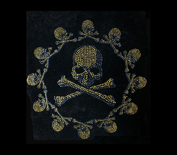 Gothic Skull Rhinestone Transfer Bling Hot Fix Iron on Patch | Etsy