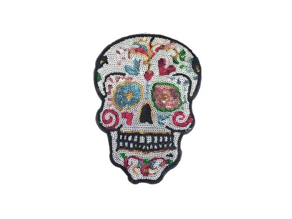 Skull Sequins Applique Patch Appliques Cloth Applique DIY | Etsy