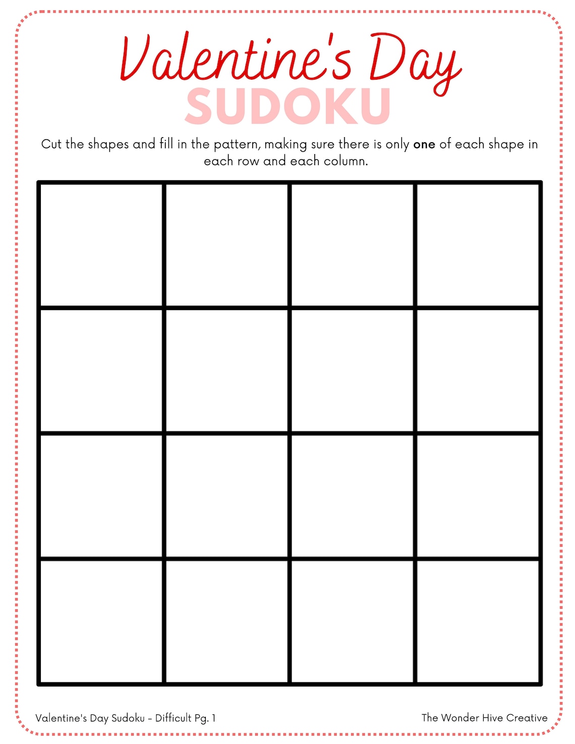 Valentines Day Printable for Kids Cute Fun Activity Homeschool ...