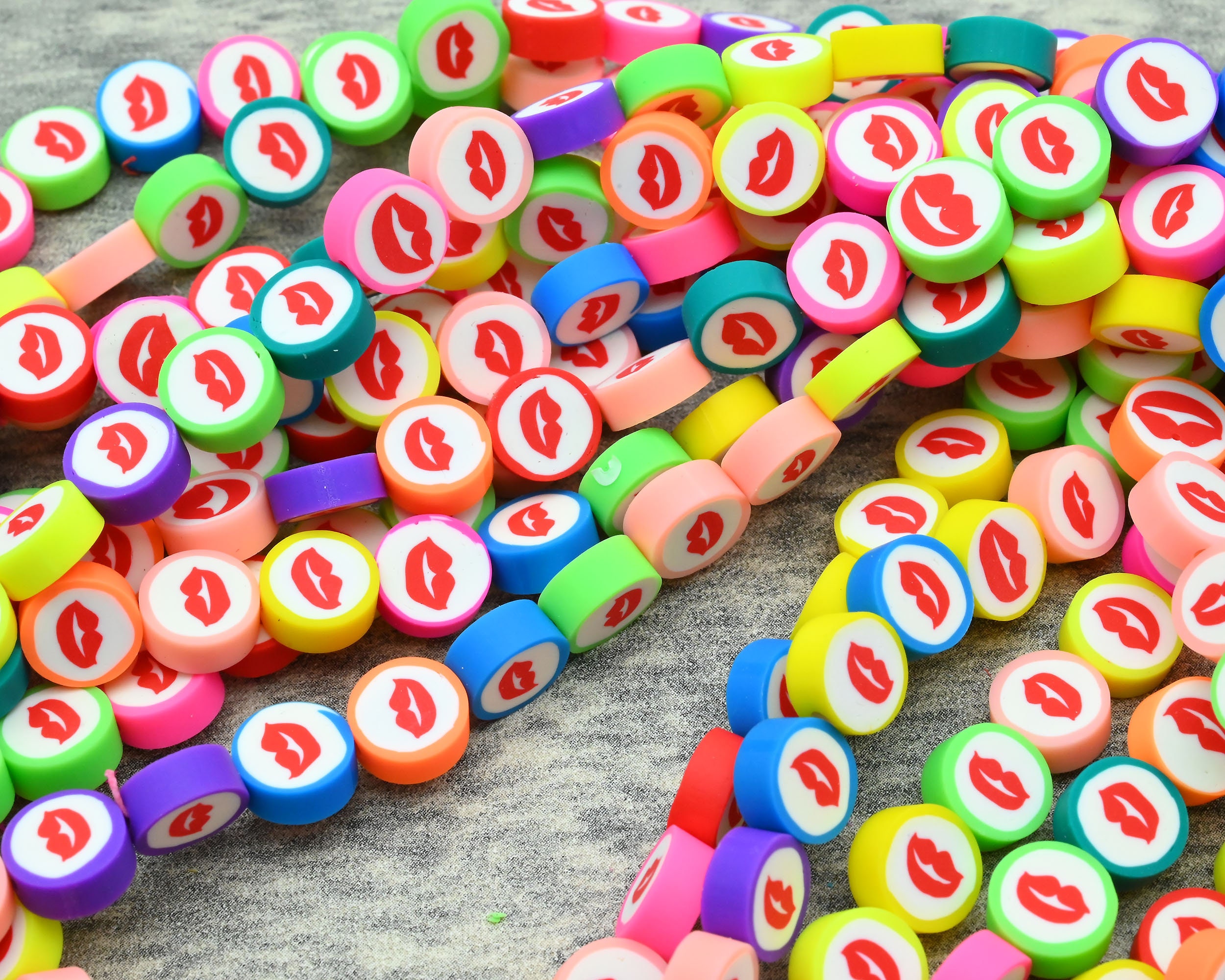 10mm Lips Shaped Polymer Clay Beadspolymer Clay Lips - Etsy