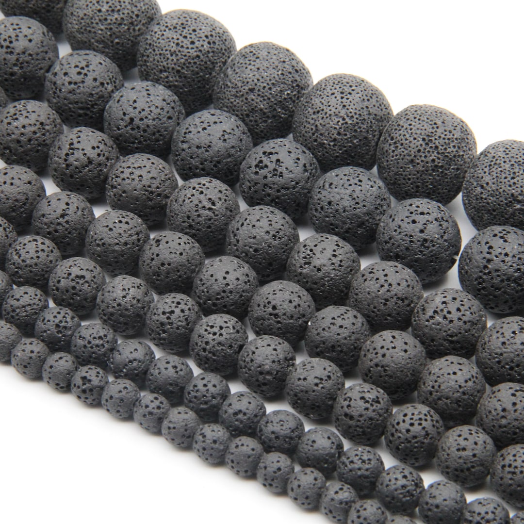 AAA Natural Black Lava Rock Raw Beads,volcanic Rock Beads,6mm 8mm 10mm 12mm 14mm 16mm 18mm ...
