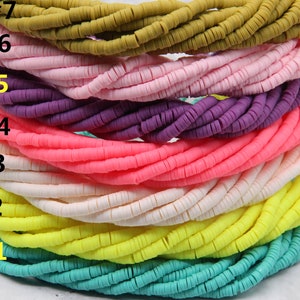 4MM 60 Colors Vinyl Heishi Disc Beads,4x1mm Vinyl Beads,polymer Clay ...