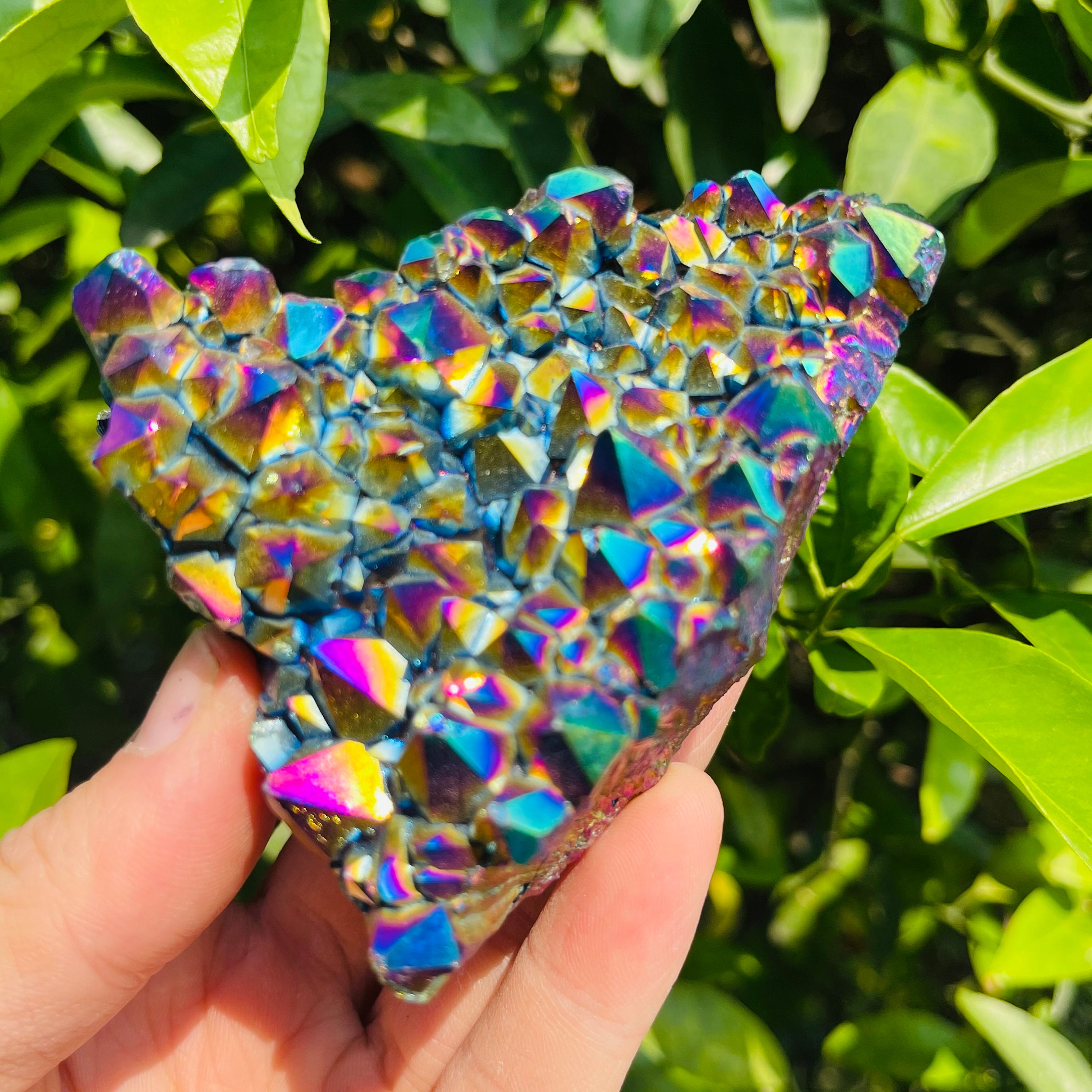Rainbow Angel Aura Quartz Cluster,angel Aura Crystal Cluster,healing ...